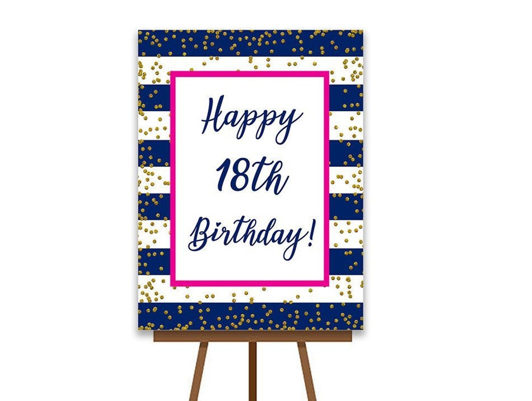 Happy 18th Birthday, Cheers to 18 Years, 8x10, 16x20, 18th Birthday ...