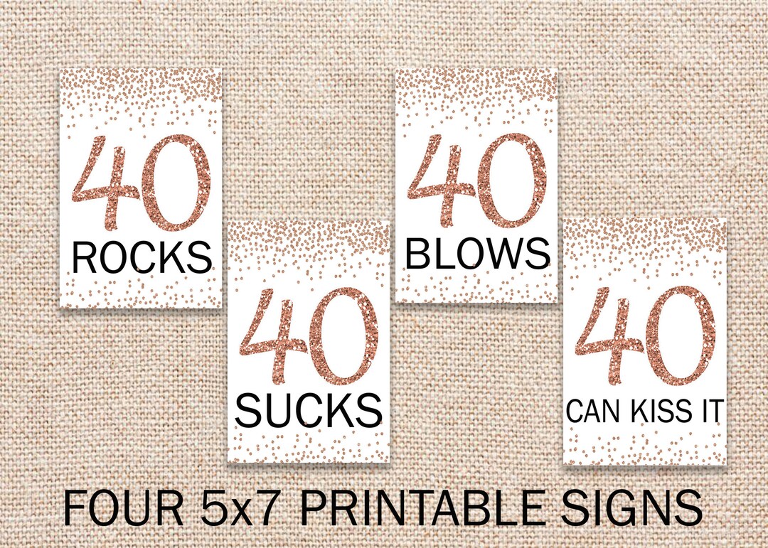 40th Birthday Signs Bundle, Cheers to 40 Years, Hello 30, Happy 40th ...
