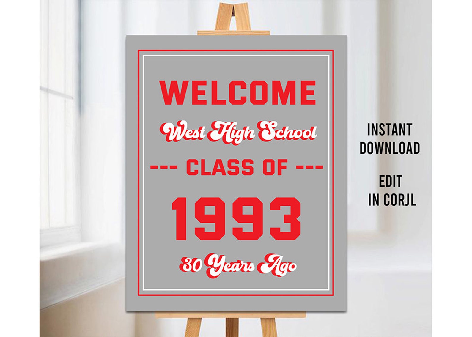 Editable Class Reunion Sign, Printable, Class Reunion Poster, Any Year ...