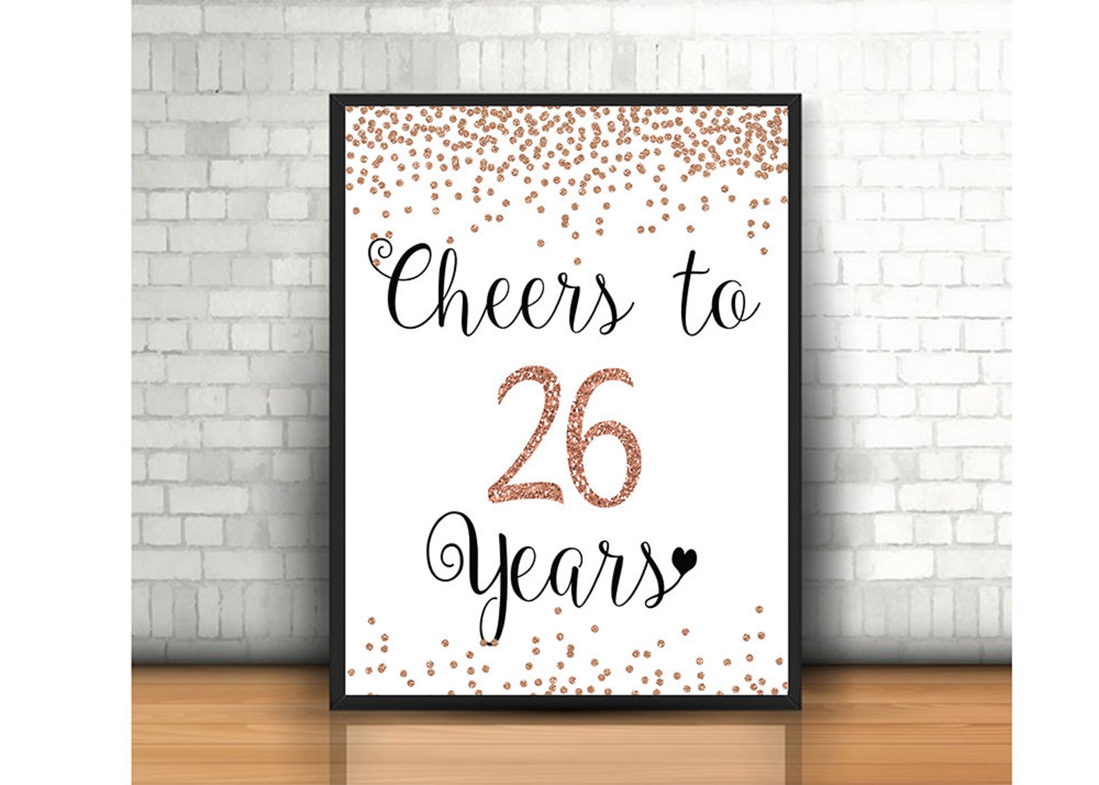 26th Birthday Signs Bundle, Cheers to 26 Years, Hello 26, Happy 26th ...