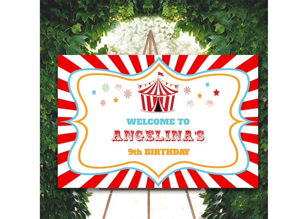 Editable Carnival Party Welcome Sign, Printable Circus Welcome Sign ...