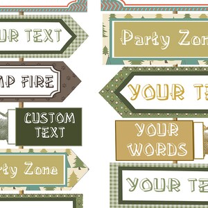 Editable Camping Signs Direction Arrows, Camping Arrows, Printable ...