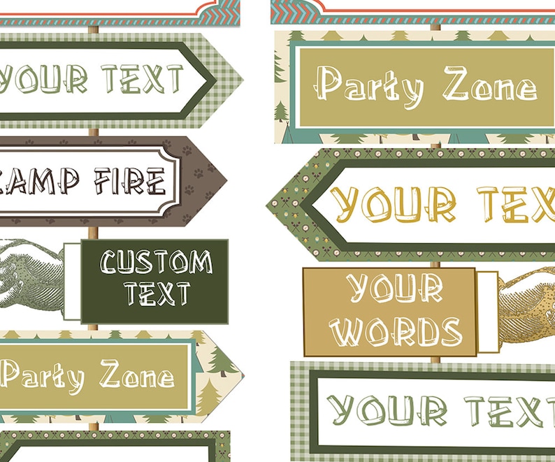 Editable Camping Signs Direction Arrows, Camping Arrows, Printable ...