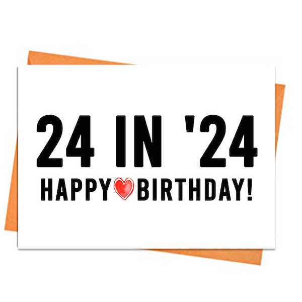 24th Birthday Card - Etsy