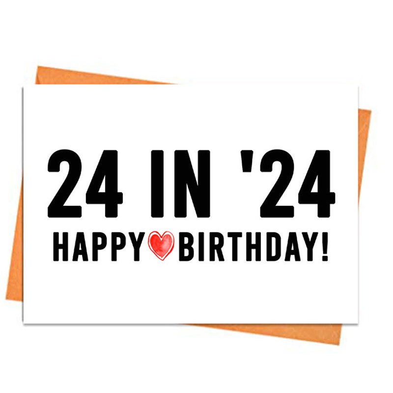 24th Birthday Card - Etsy