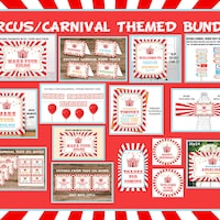 Carnival Theme Party Bundle, Invitations & Decorations, Printable ...