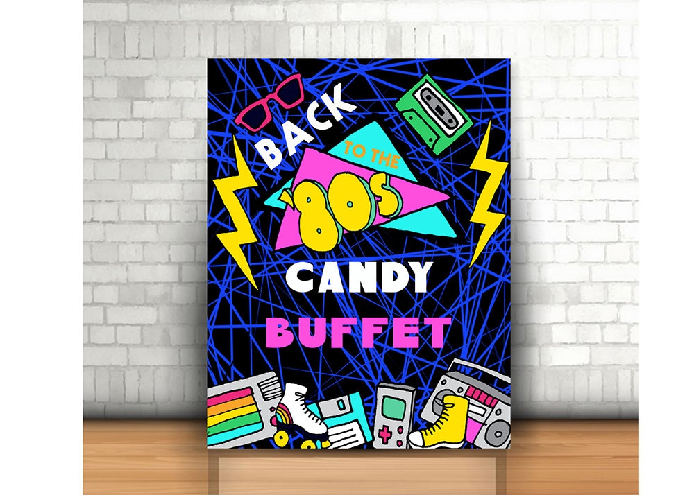 Retro Party Signs Bundle Back to the 80s 80s Themed Party - Etsy