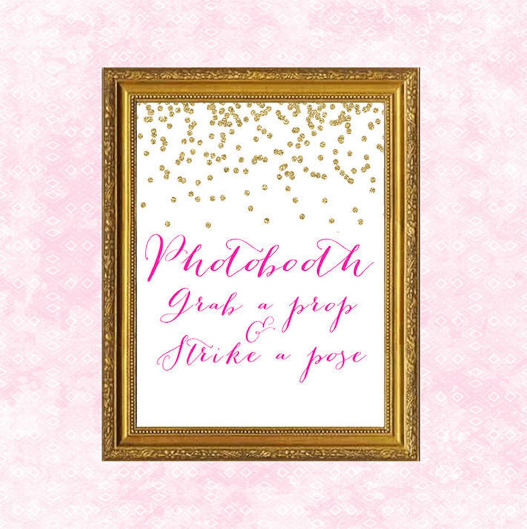 Photobooth Grab a Prop and Strike a Pose, Printable Photobooth Sign ...