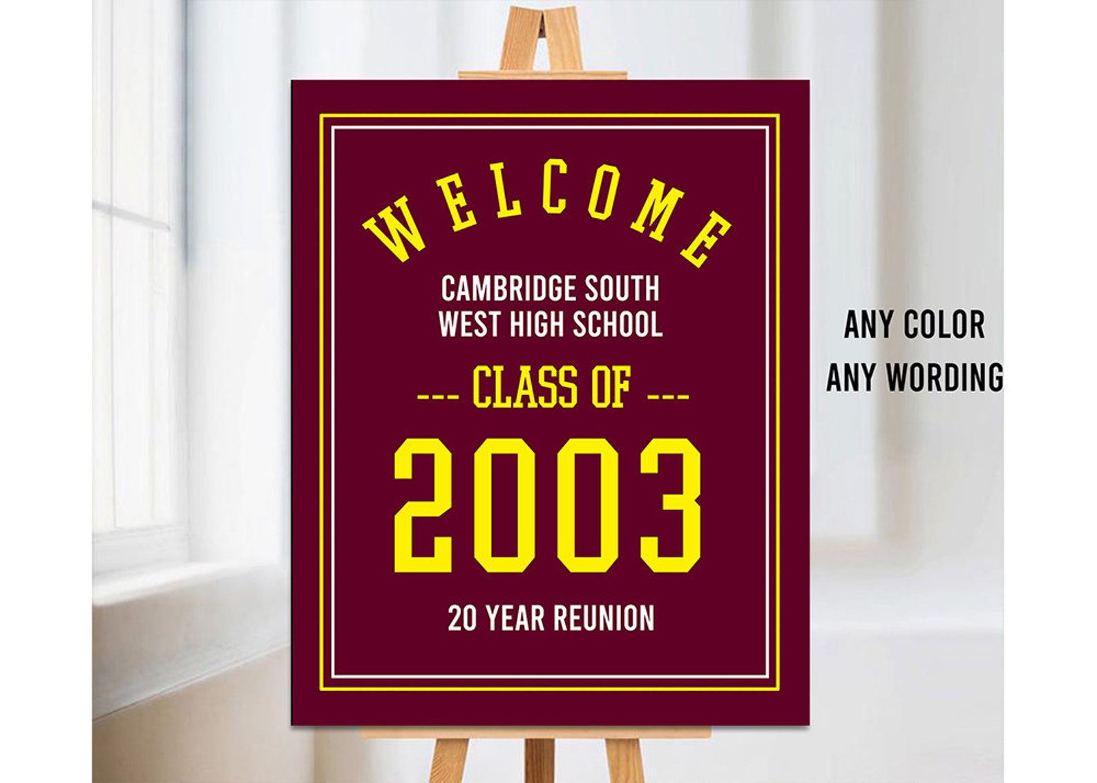 Editable Class Reunion Sign, Printable, Class Reunion Poster, Any Year ...