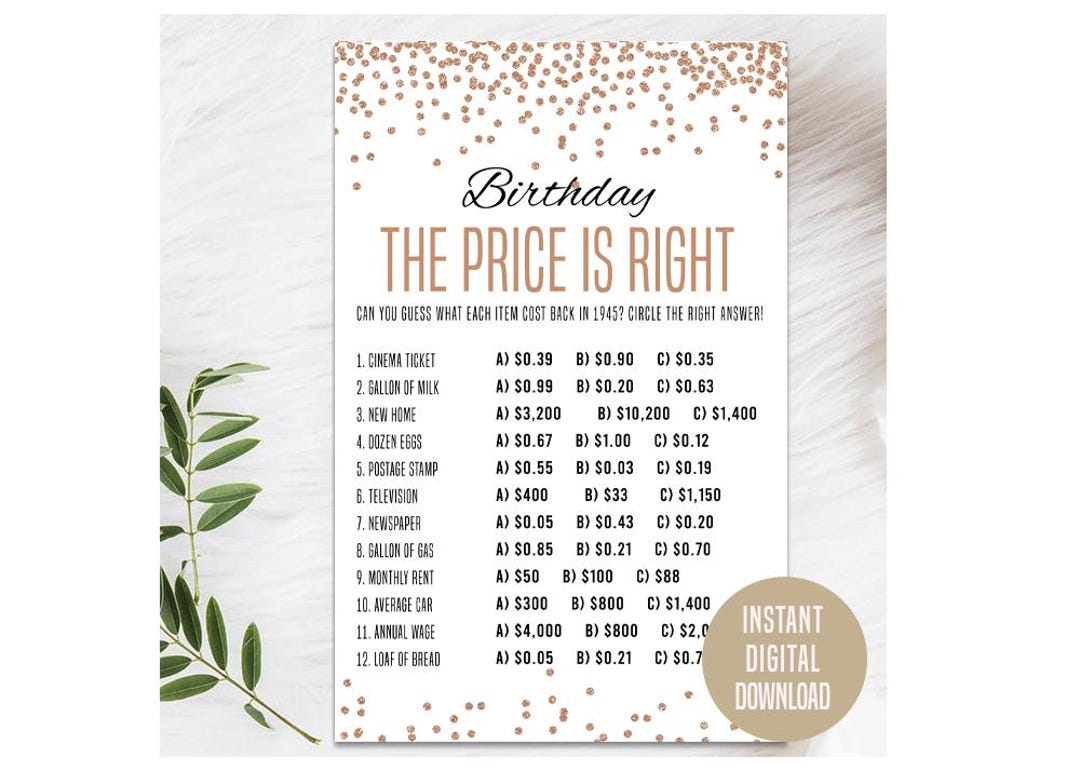Rose Gold 80th Birthday Game, Printable, 80th Bday Party Activity, 80th ...