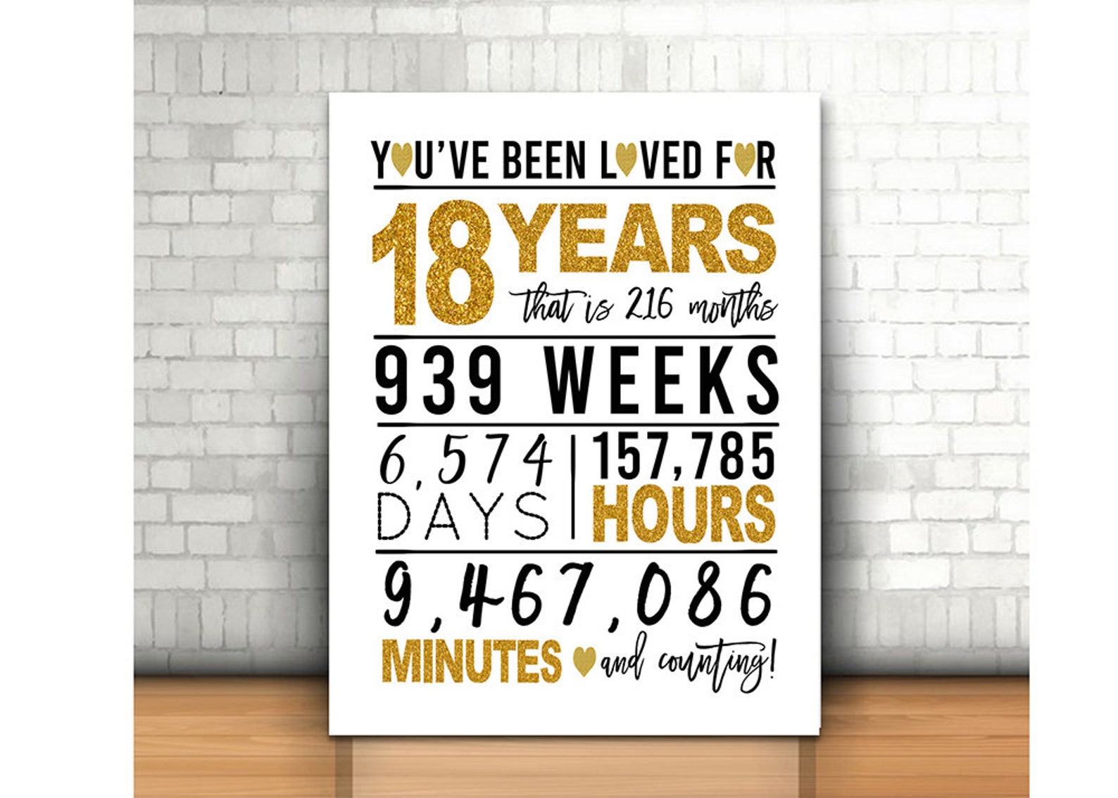 Gold 18th Birthday Signs Bundle, Cheers to 18 Years, Hello 18, Happy ...