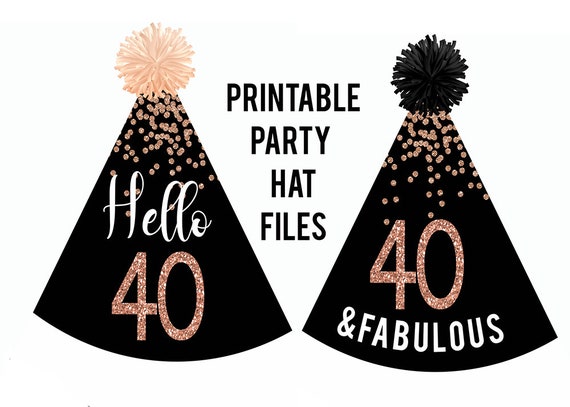 40th Birthday Party Hats 40th Birthday Party Rose 40th - Etsy