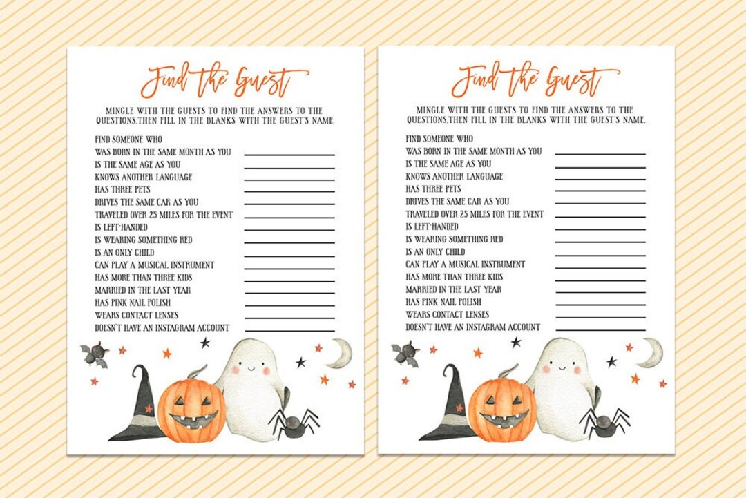 Halloween Find the Guest, Printable Find the Guest, Halloween Baby ...