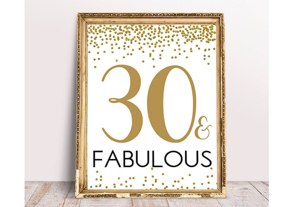 30 and Fabulous Cheers to 30 Years 30th Birthday Sign 30th | Etsy Australia