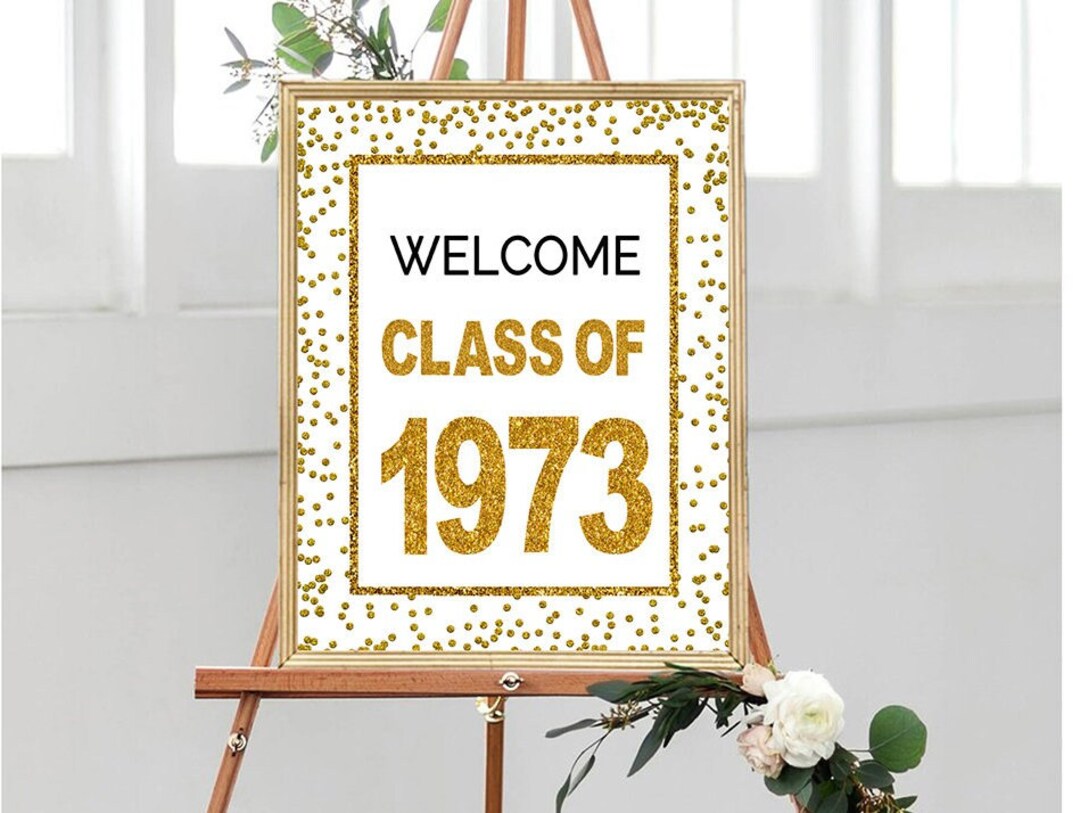 Gold Class of 1973 PRINTABLE Poster, 8x10, 16x20, Class of 73 PRINTABLE ...