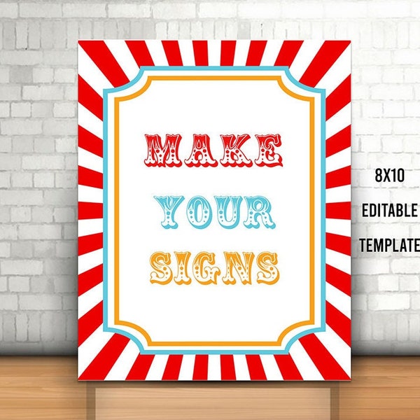 Carnival Party Signs - Etsy