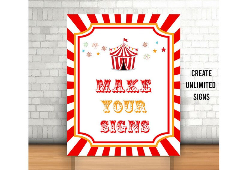 Editable Carnival Party Sign A3 Printable Circus Tent Sign - Etsy