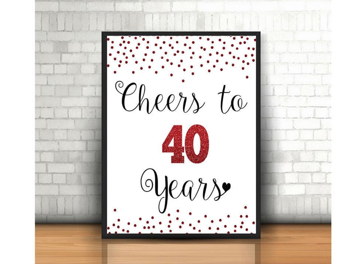 Ruby Red Anniversary Sign 40th Anniversary Sign40th - Etsy
