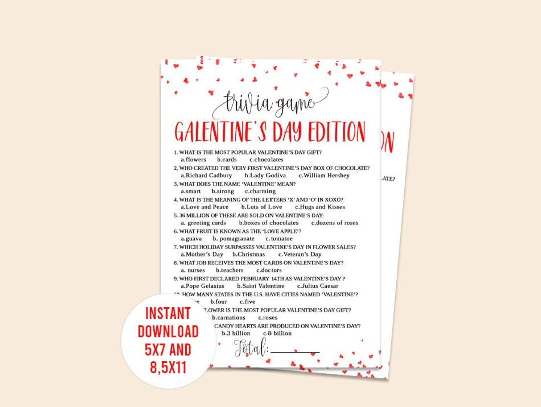 Galentines Day Trivia Game, Printable, Galentines Day Party Game ...