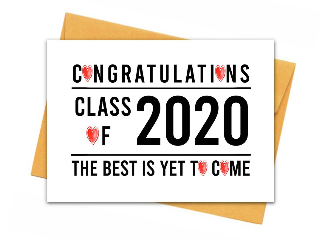 Graduation Card, Printable Graduation Card, Class of 2020 Card ...