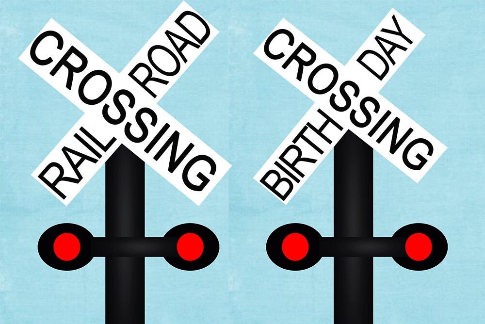 Railroad Sign Train Birthday Party DIY Printable Train - Etsy