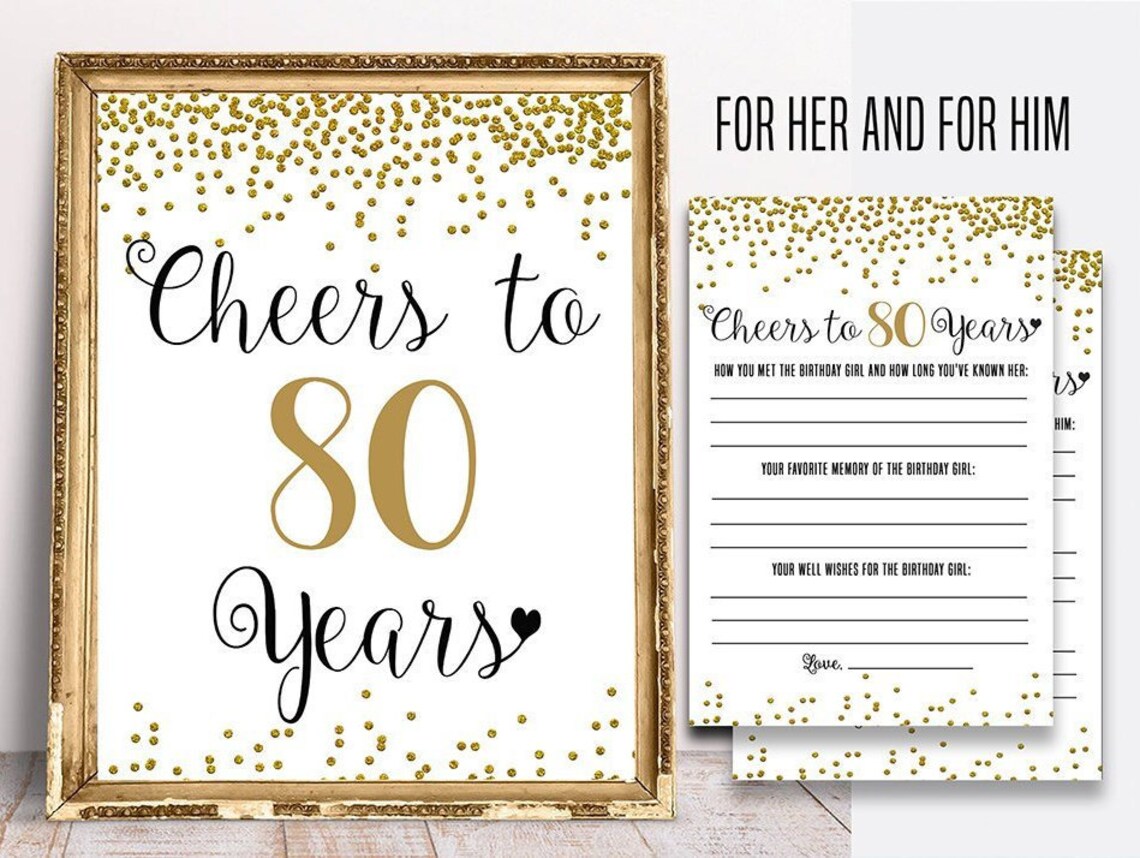 80th Birthday Pack 80th Birthday Game 80th Birthday Activity - Etsy