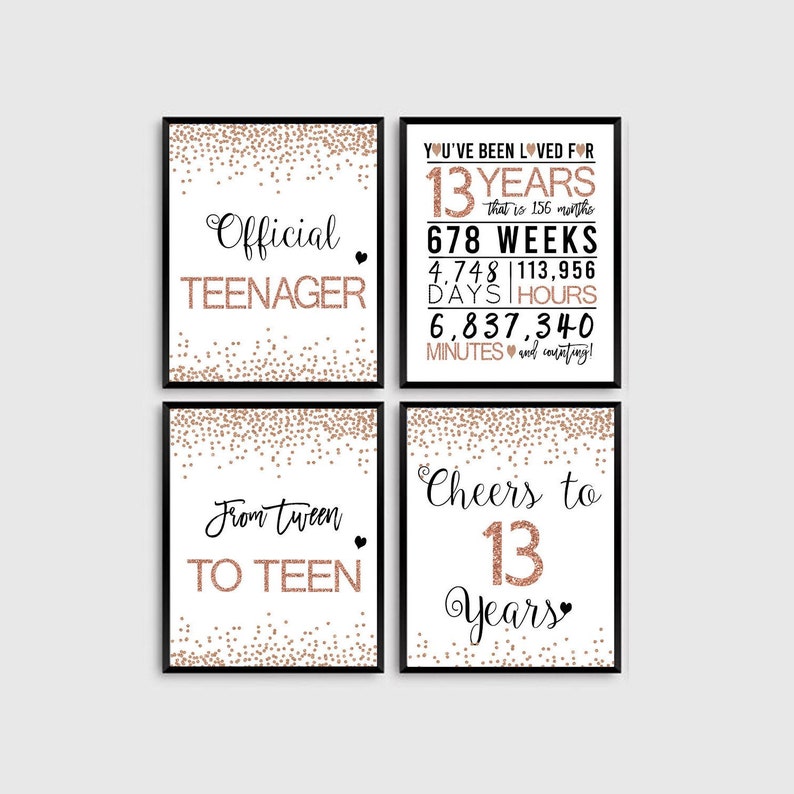 13th Birthday Signs Bundle Cheers to 13 Years Hello 13 | Etsy
