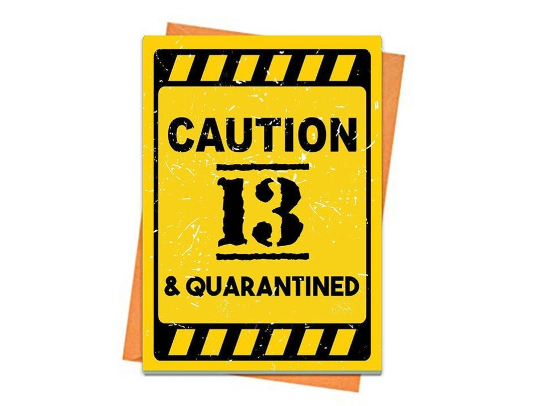 Funny Birthday Card, Printable 13th Birthday Card, Topical Greeting ...