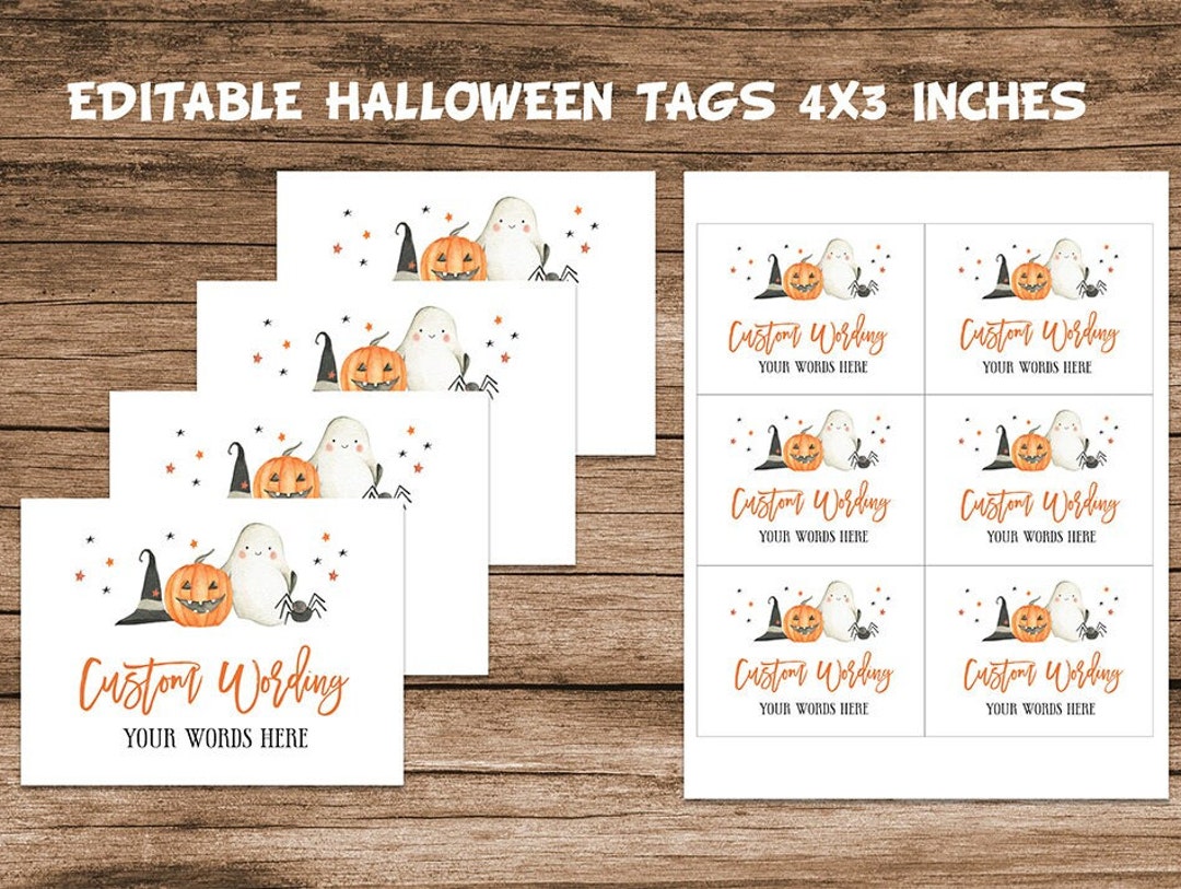Editable Halloween Party Tags, Printable, Halloween Baby Shower ...