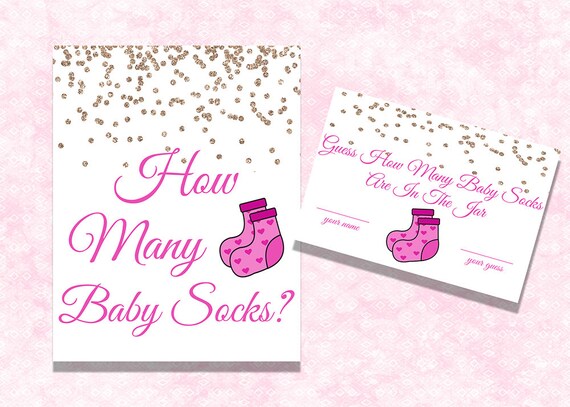 Guess How Many Socks Game Printable Baby Shower Games Gold - Etsy