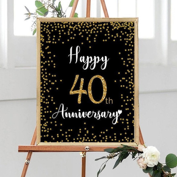 Happy 40th Anniversary Cheers to 40 Years 40th Wedding | Etsy
