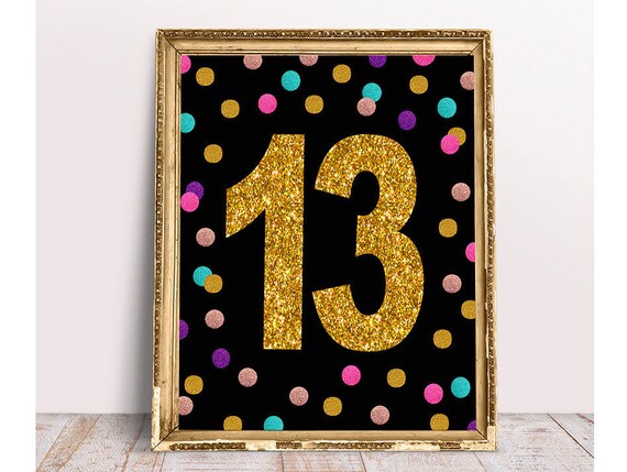 13th Birthday Sign 8x10 5x7 Cheers to 13 Years Happy 13th | Etsy