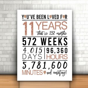 11th Birthday Signs Bundle, Cheers to 11 Years, Hello 11, Happy 10th ...