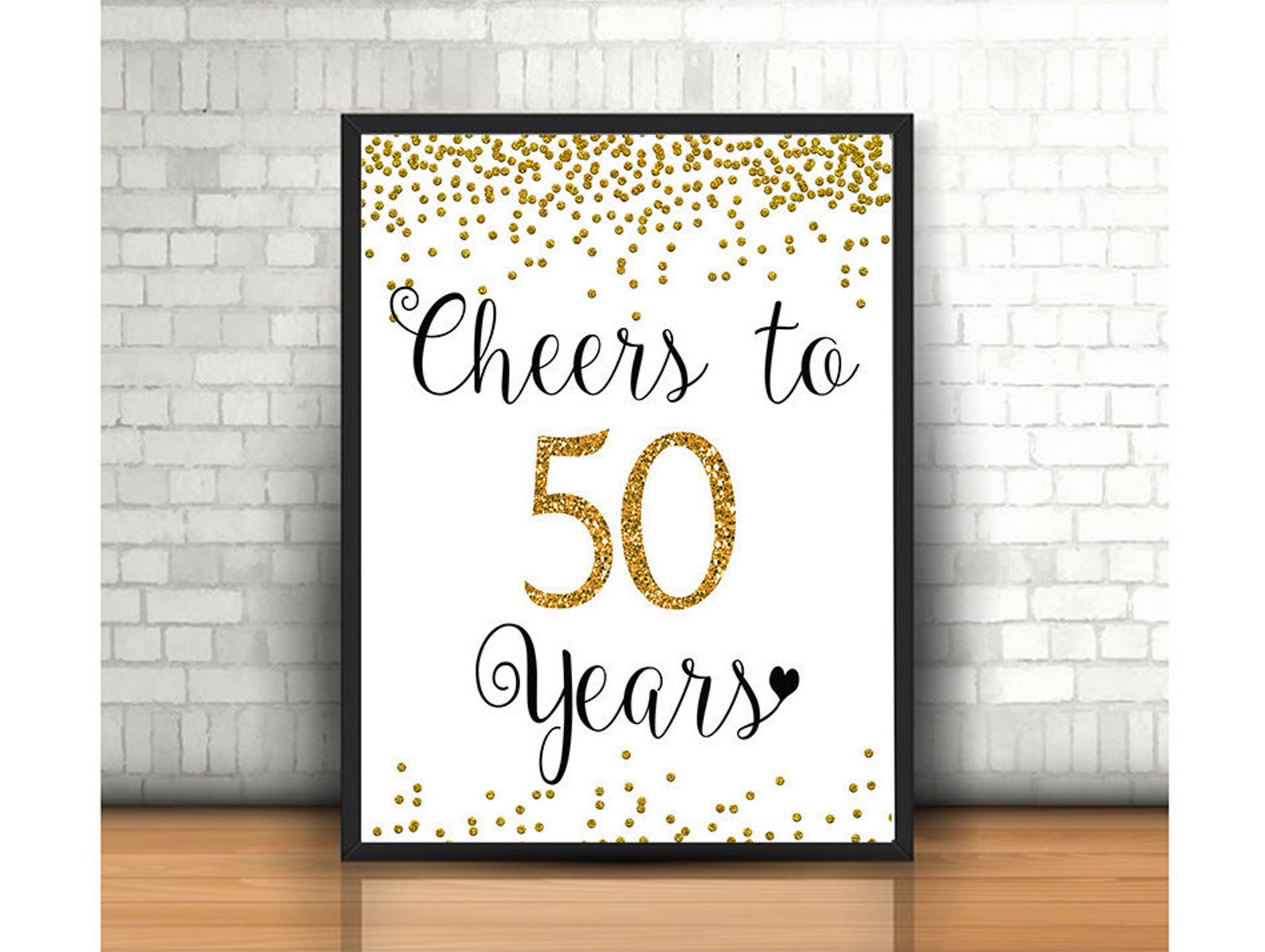 Cheers to 50 Years 50th Birthday Sign 50th Anniversary Sign - Etsy