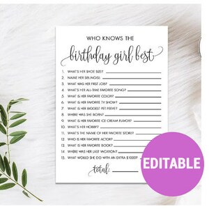 Modern Birthday Games Bundle, 8 Editable Games, Personalize Name ...