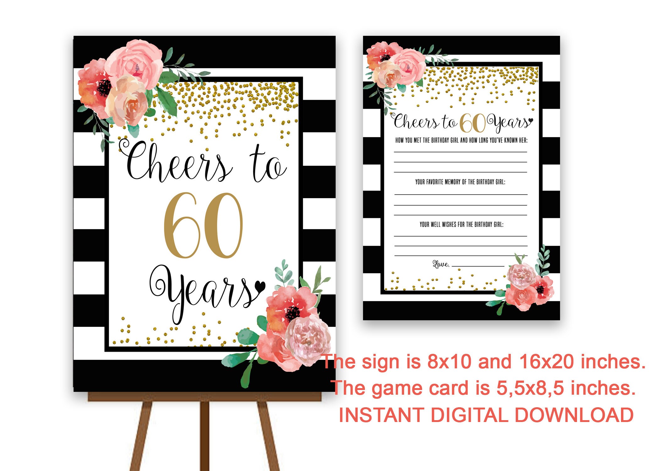 60th Birthday Pack 60th Birthday Game 60th Birthday Activity | Etsy