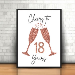 18th Birthday Signs Bundle, 5x7, 8x10, Cheers to 18 Years, Hello 18 ...