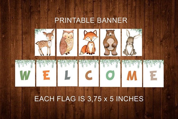 Woodland Theme Welcome Banner Classroom Welcome Forest Theme | Etsy