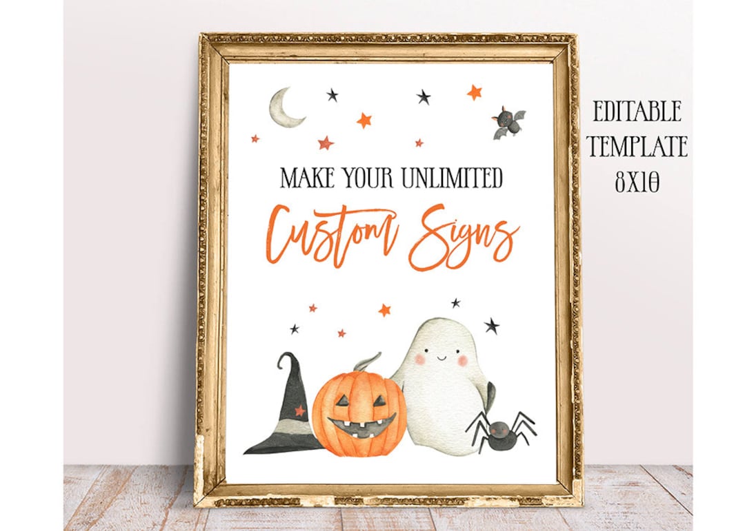 Editable Halloween Baby Shower Sign, Printable Halloween Baby Shower ...