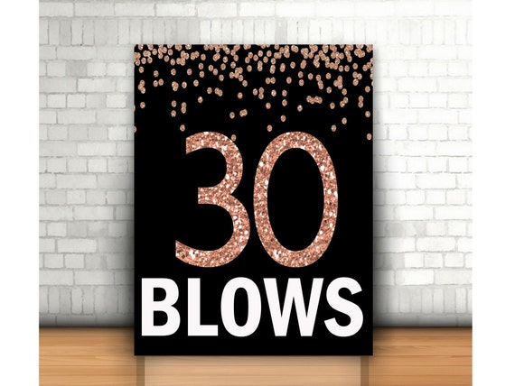 30th Birthday Sign Rose Gold 30 Blows Funny 30th Birthday | Etsy