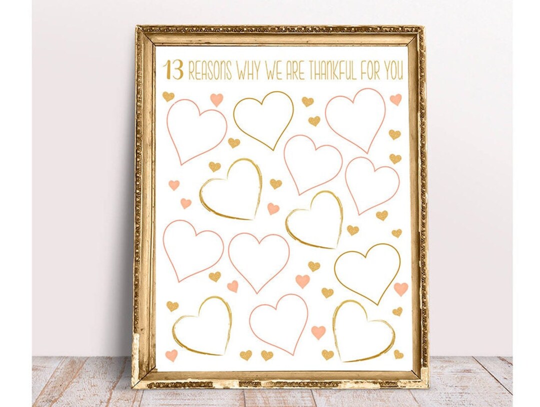 Thanksgiving 13th Birthday Sign, Gift, 13 Reasons We Love You, Birthday ...