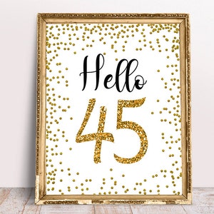 45th Birthday Decoration, 45th Birthday Signs Bundle, Cheers to 45 ...