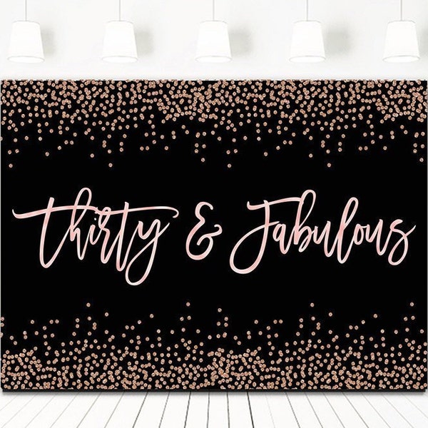 Thirty and Fabulous Backdrop - Etsy