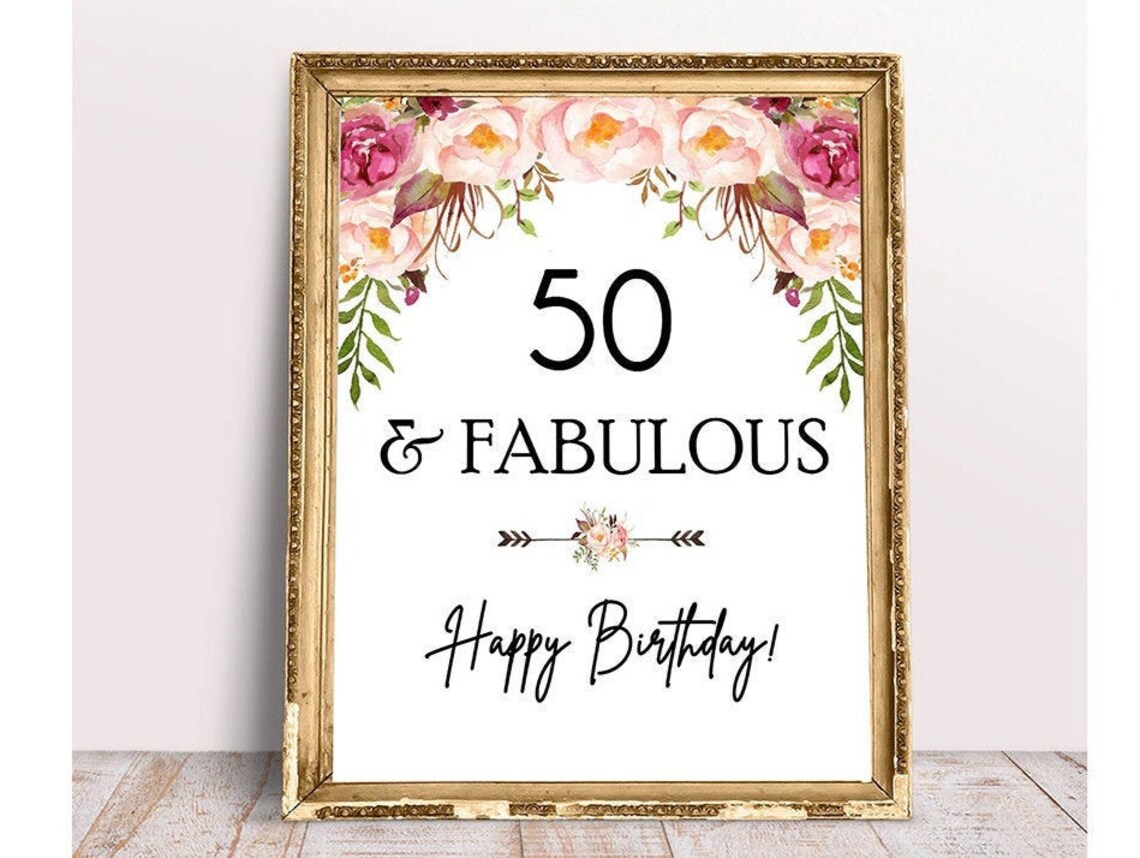 Cheers to 50 Years Fall Birthday Sign 50th Birthday Sign - Etsy