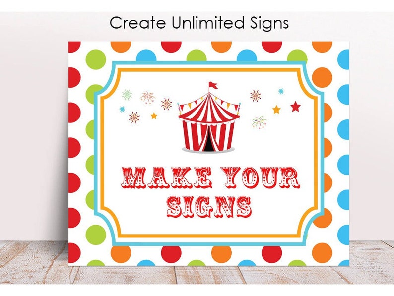 Editable Carnival Party Sign, Printable, Circus Tent Template, Circus ...