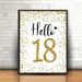 Gold 18th Birthday Signs Bundle, Cheers to 18 Years, Hello 18, Happy ...