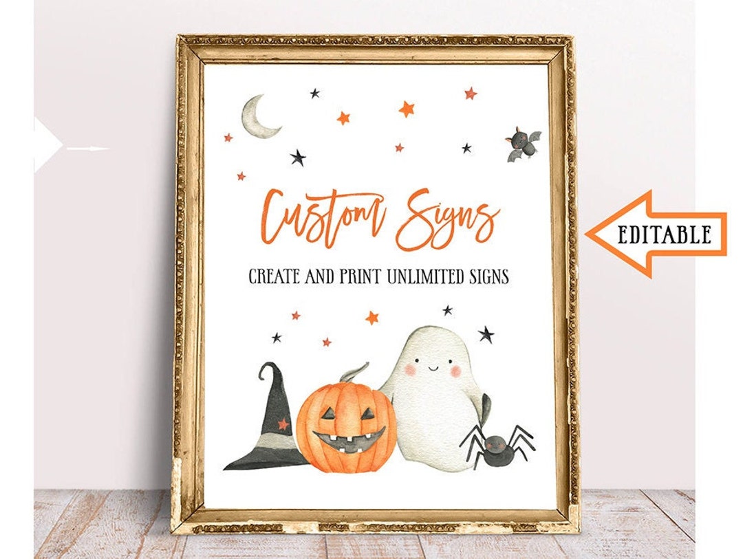 Editable Halloween Baby Shower Sign Printable Halloween Baby - Etsy