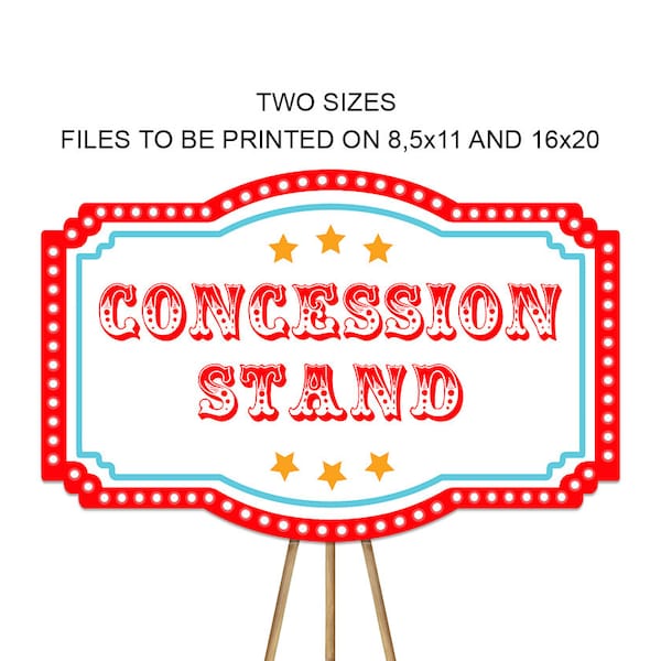 Concession Stand Sign - Etsy