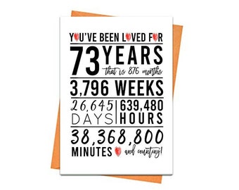 73rd Birthday Card - Etsy