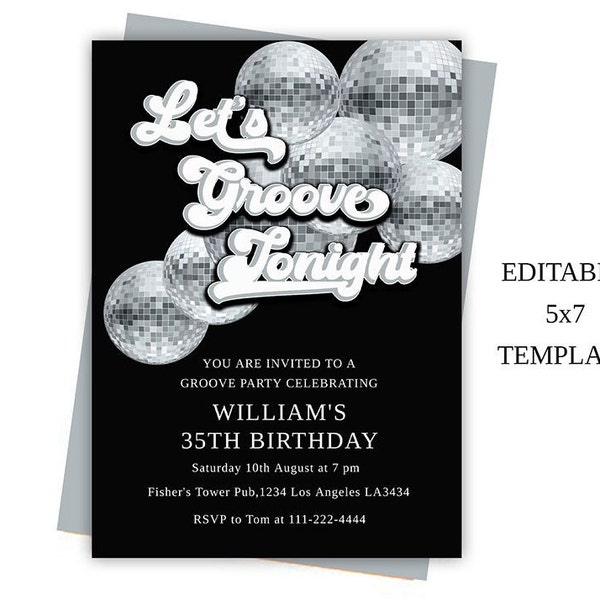 Disco Invitation - Etsy
